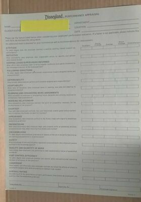 Rare & Vintage Disneyland Cast Member "Performance Appraisal" for Team ...