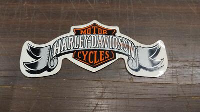NOS Large Grey Ribbon Red Black Harley Shield Logo Sticker Decal Emblem ...