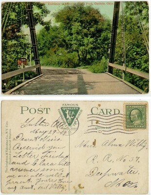 1911 Guthrie Oklahoma Mineral Wells Park bridge | eBay