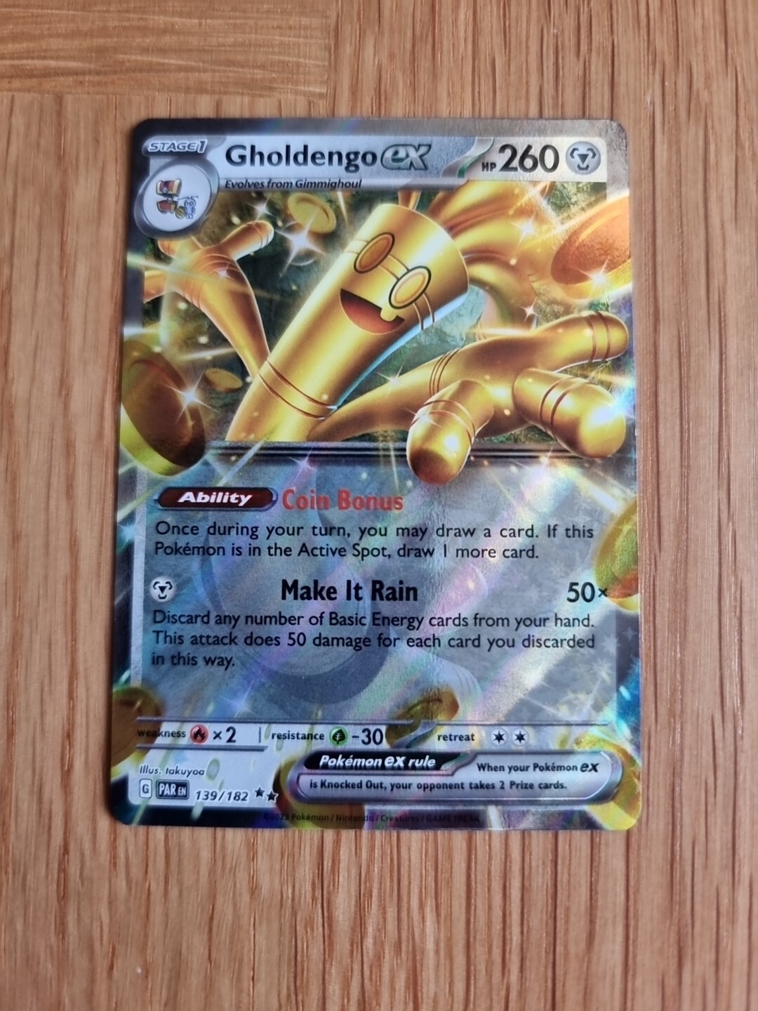 Pokémon TCG Gholdengo ex Paradox Rift 139/182 Holo Double Rare for sale ...