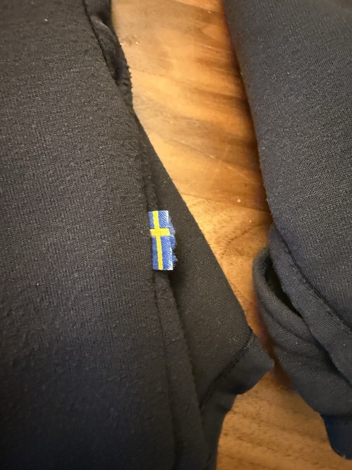 Fjallraven Black Full Zip Embroidered Logo Abisko Fleece Hoodie Size L ...