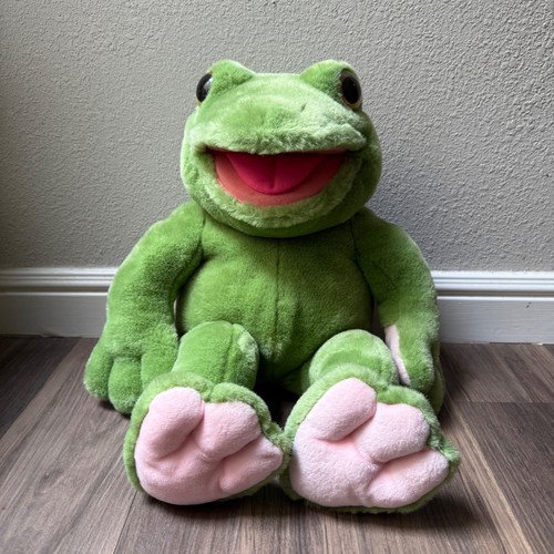 Vintage Frog Puppet Play Talking 24K Polar Puff Green 21" Tall Soft ...