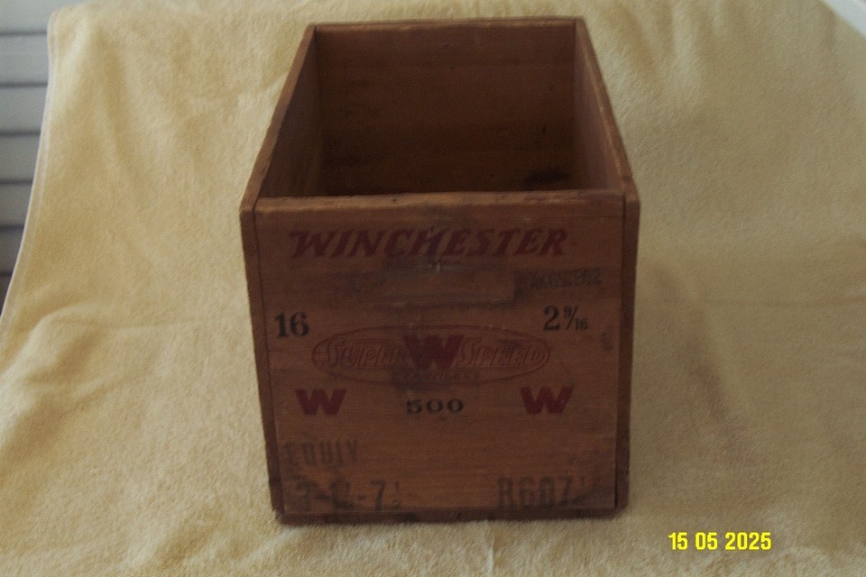 Rare Winchester SuperW Speed 16ga 2 9/16 Ammo Box Wood Crate Small Arms ...