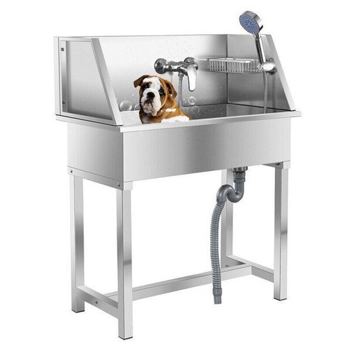 Stainless steel dog washing pool large pet grooming bath With Faucet ...