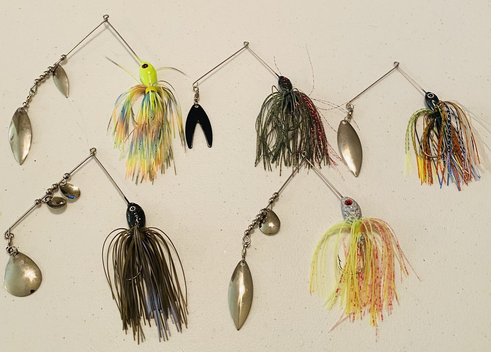 5 pk Assorted Custom Spinnerbaits Willow Colorado Dakota Indiana Bulk ...