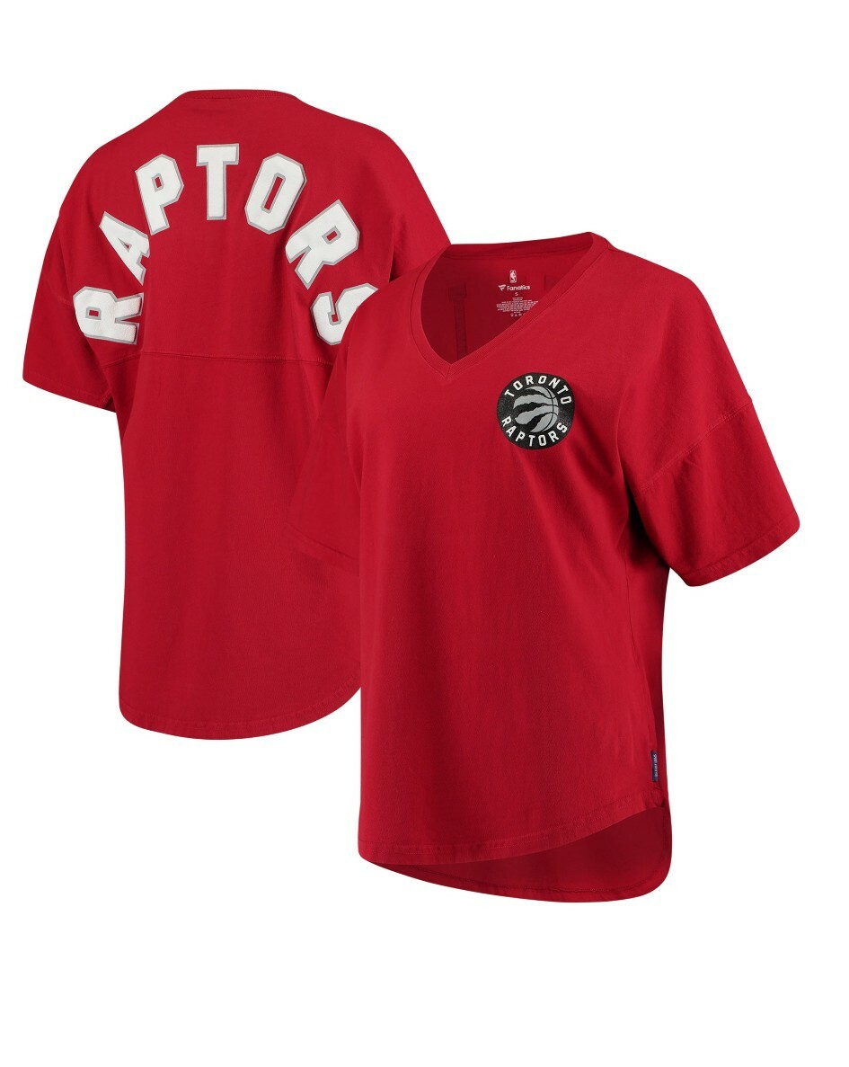 Women's Toronto Raptors Fanatics Baseline Spirit Jersey V-Neck T-Shirt ...