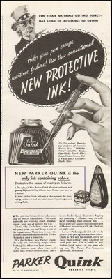1942-Vintage ad for Parker Quink `Ink`Retro Art Bottle (062215) | eBay