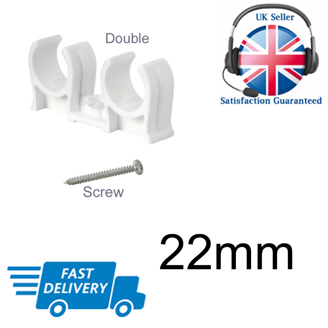 15mm 22mm Single Double Talon Snap In Clip Copper Plastic Pipe Clips ...