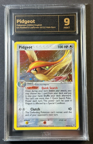 Pidgeot 10/112 Ex Fire Red Leaf Green - TCG 9 Mint Graded Pokemon Card ...
