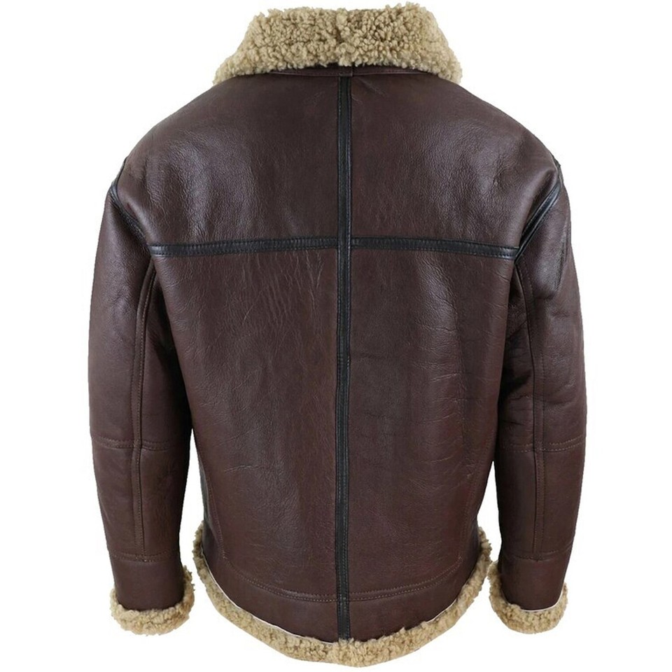 Leon Scott Kennedy RE4 B3 Bomber Jacket Brown Faux Fur Leather Cosplay ...