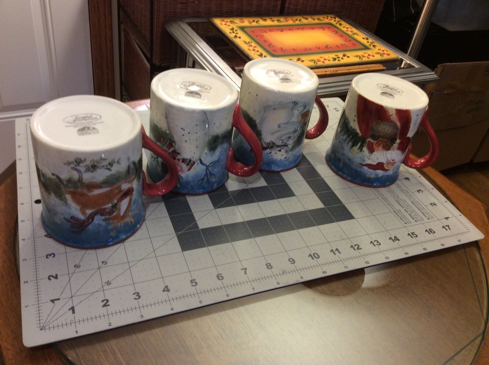 Set Of 4 XMAS 6" Tall Susan Winget Certified International Mugs | eBay