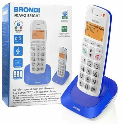 Bravo Bright Telefono Cordless con Segreteria colore Blu / Bianco ...