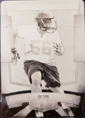 SEAN WEATHERSPOON 2010 Donruss Elite Rookie PRINTING PLATE SP #1/1 of 1 ...