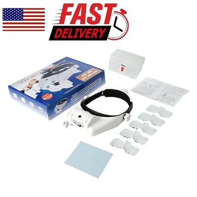 1X--14X 6 Lens Optivisor Headband Magnifier Head Magnifying Glass | eBay