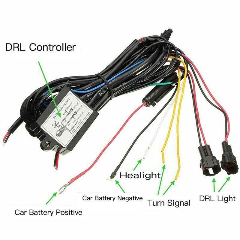 DRL LED Daytime Running Light Relay Harness Automatic Control On Off ...