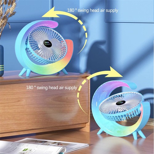 New Bright Night Light Charging Fan Desktop Silent Mini Electric Fan ...
