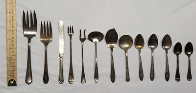 Vintage Silverware Lot Of 13 Spoons Forks Variety Sizes Shapes Brands ...