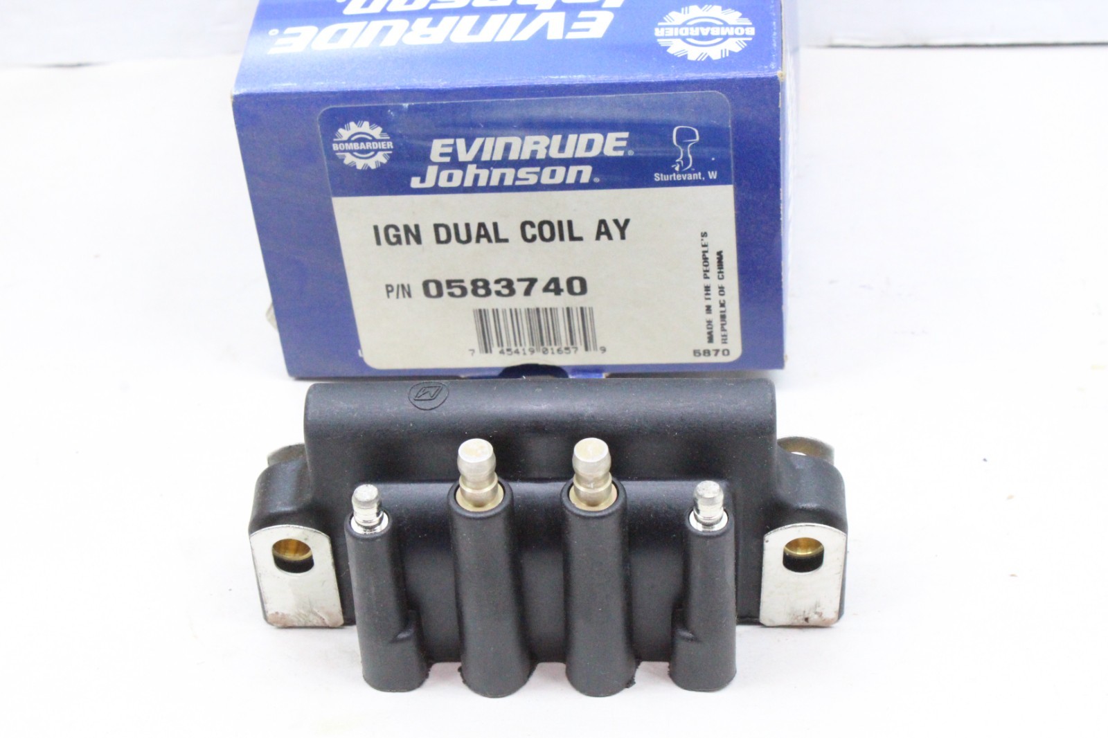 Nos Oem Genuine OMC Johnson/Evinrude Dual Ignition Coil 583740, 0583740 ...