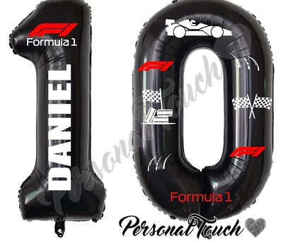 FORMULA 1 CAR RACING PERSONALISED Birthday DECAL SET FOR FOIL NUMBER ...