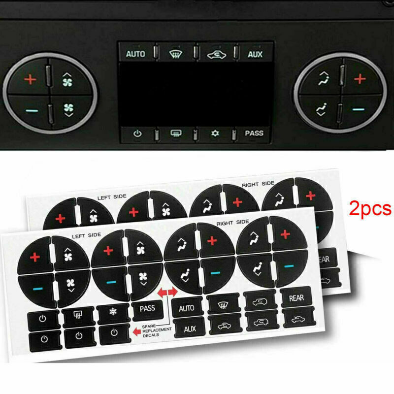 2X AC Dash Button Repair Kit Decal Stickers Replacement For Chevrolet ...