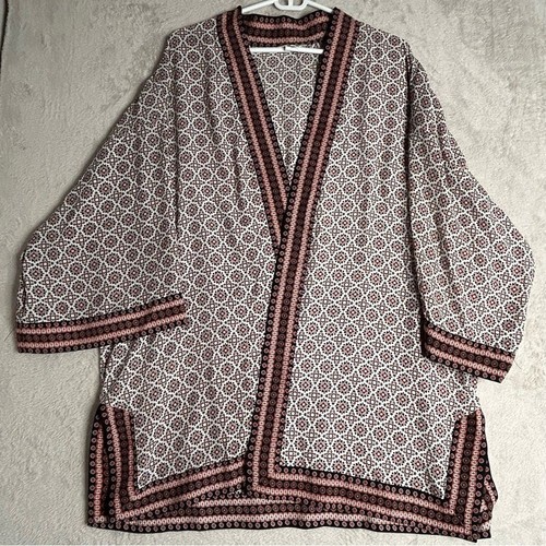 Max Studio Kimono Women's XL Open Front Top Floral Beach Bohemian ...