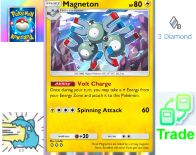 Pokemon TCG Pocket Trading Trade 3 Diamond Magneton Genetix Apex Card ...