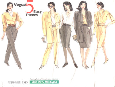 Jacket, Dress, Top, Skirt, Pants, Scarf Vogue Sewing Pattern 2383 Sizes ...