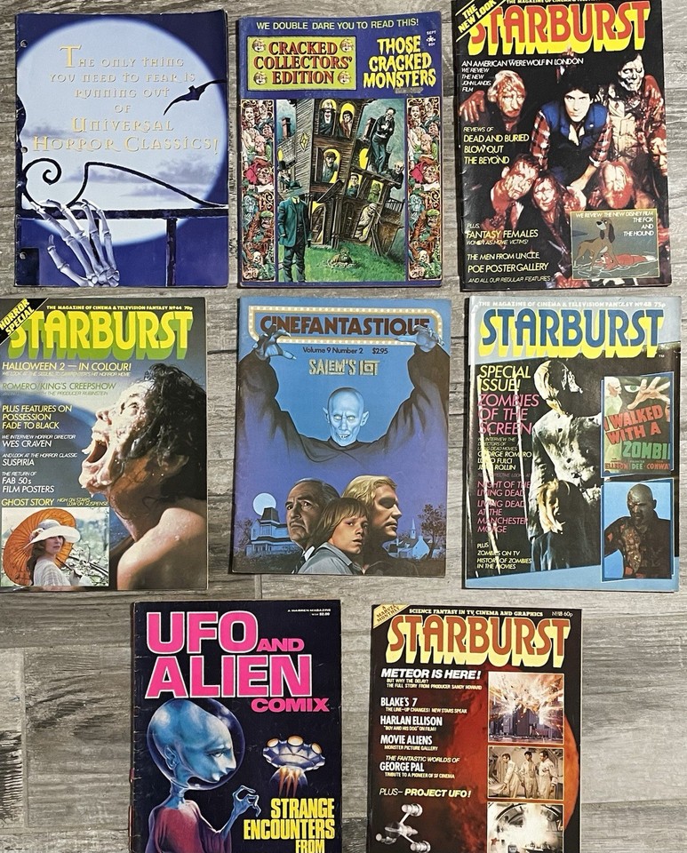 Lot Of 8 Vintage Monster , Vampire, Horror, UFO, Sci-fi Alien Magazines ...