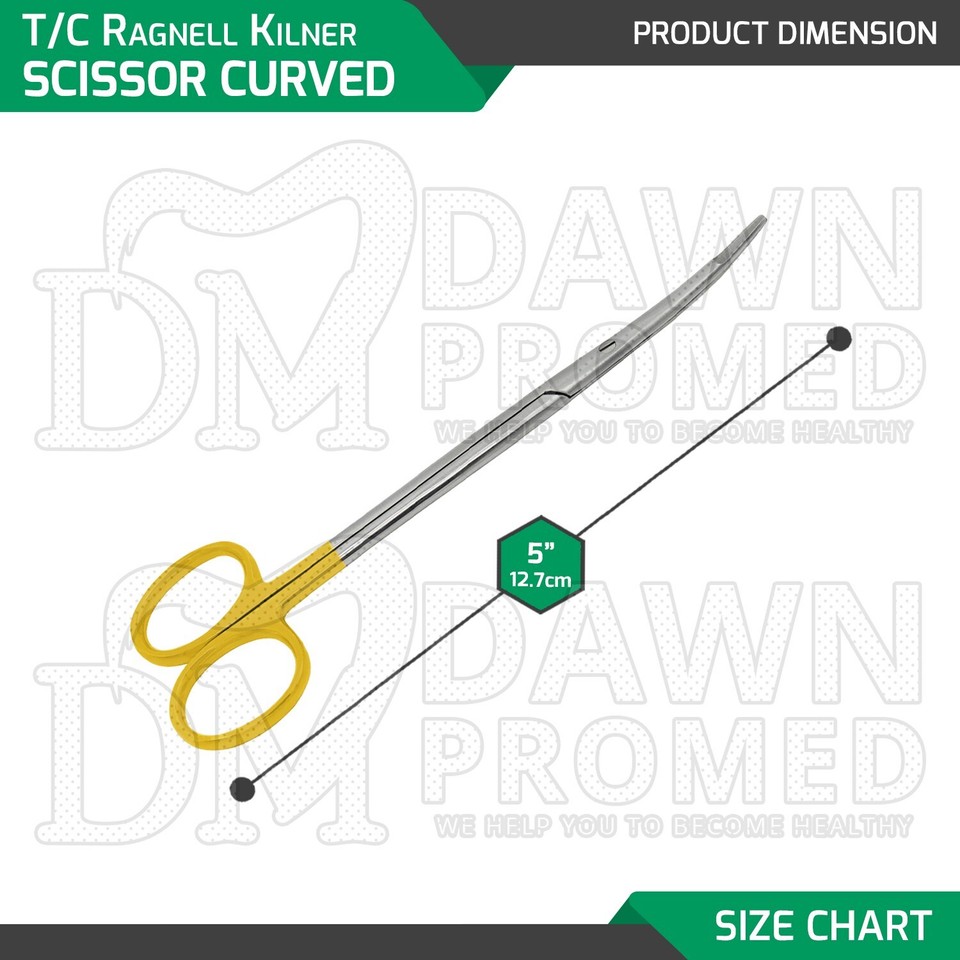 T/C Ragnell Kilner Dissecting Scissor 5" Curved Surgical Instrument ...