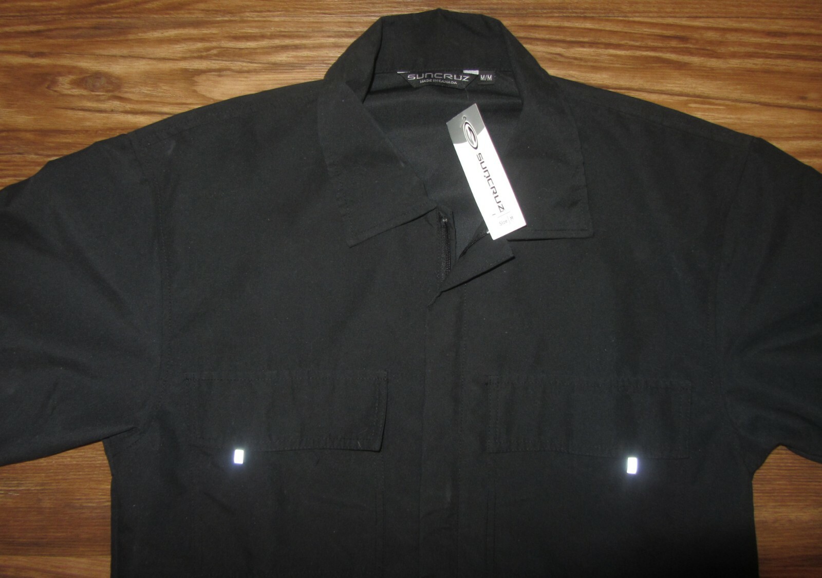 SunCruz Mens Short-Sleeve Full-Zip Shirt, Black, Polyester, Canada ...