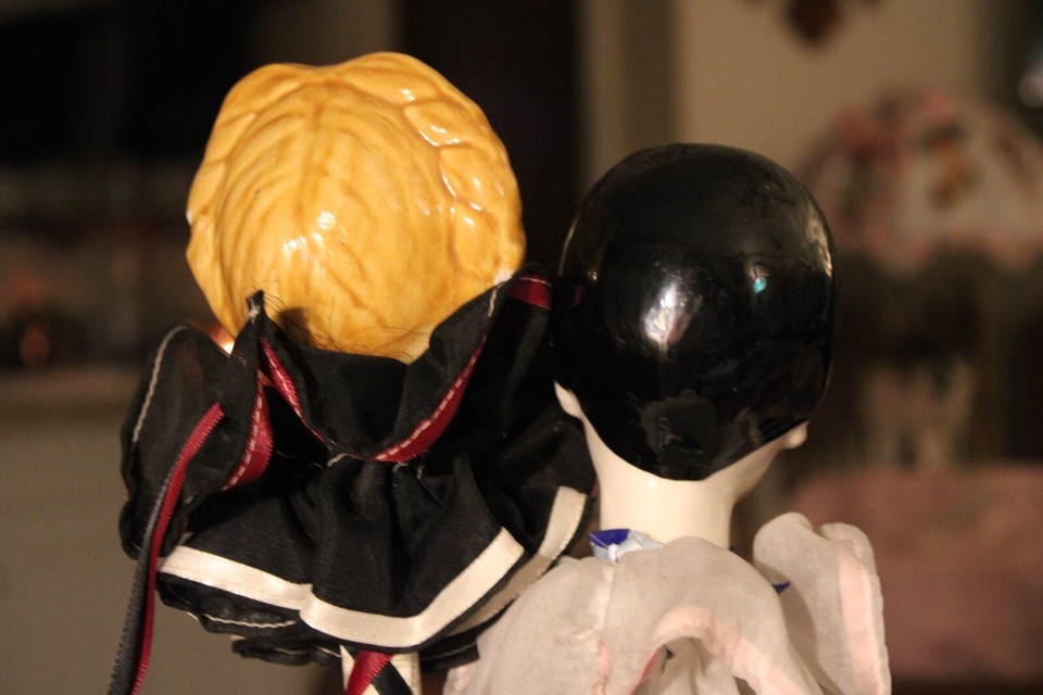 A Pair of Vintage Porcelain Pierrette Jester Sticks Ready for Mardi ...