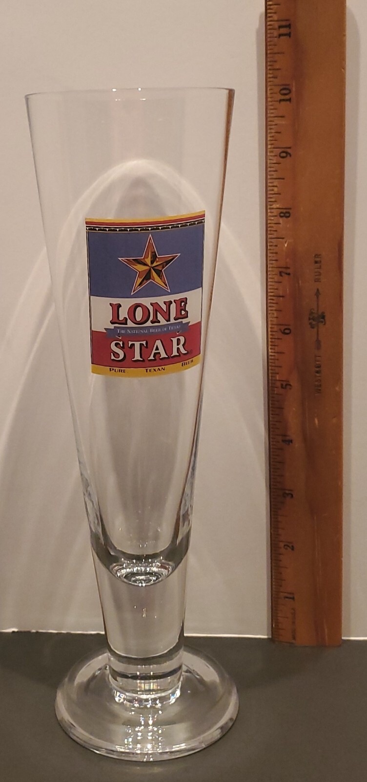 LONE STAR GLASS - PILSNER - 10 INCH - HEAVY BASE - GOOD GRAPHICS ...