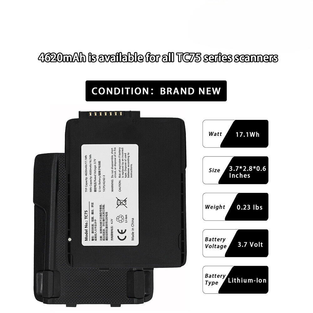 8PCS TC7X BT-000318（4620mAh）Battery for Zebra TC70/TC75/TC77, PN: BT ...