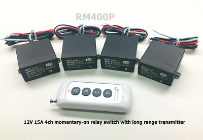 12v 15A 315mhz 4ch MOMENTARY LONG-RANGE remote control relay switch ...