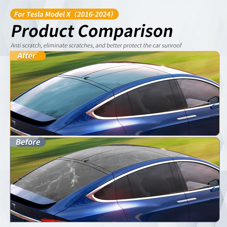 For Tesla Model X 2016-2024 Sunroof Ice Armor Precut Piant Protection ...