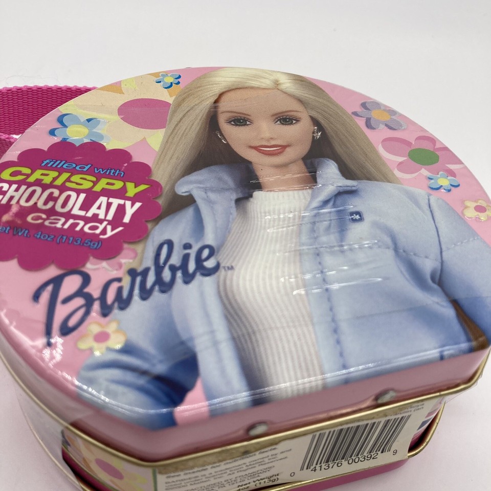 Mattel Barbie Doll 2000 Chocolate Tin with Strap Sealed with Chocolate ...