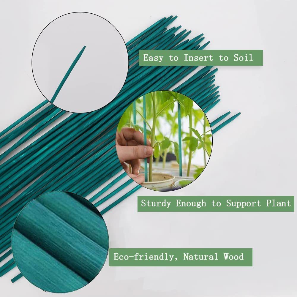 10pcs Wooden Plant Support Stick 40cm Garden Canes Flower Sticks Flower ...