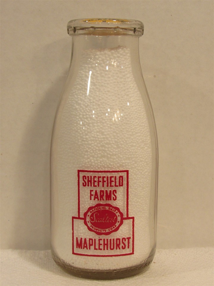 TRPTQ Milk Bottle Sheffield Farms Maplehurst Dairy Cushing St ...