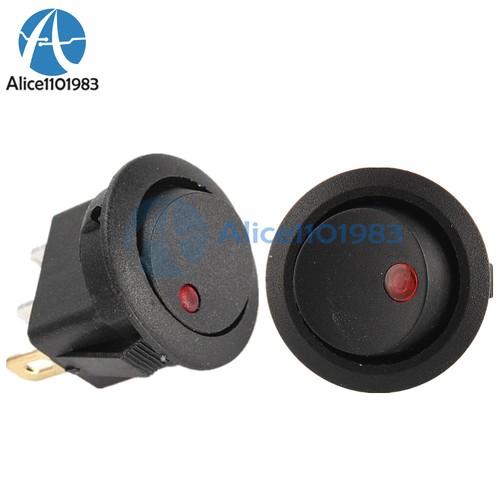 2PCS LED Dot Light Car Auto Boat Round Rocker ON-OFF Toggle Switch 12V ...