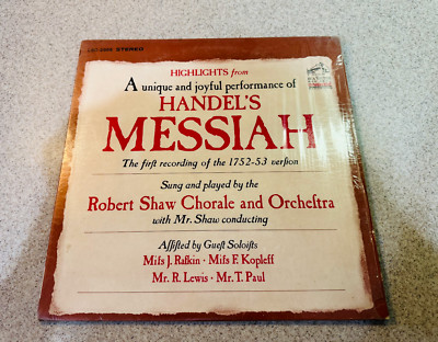 Handel's Messiah The First Recording of The 1752-53 Verfion | eBay