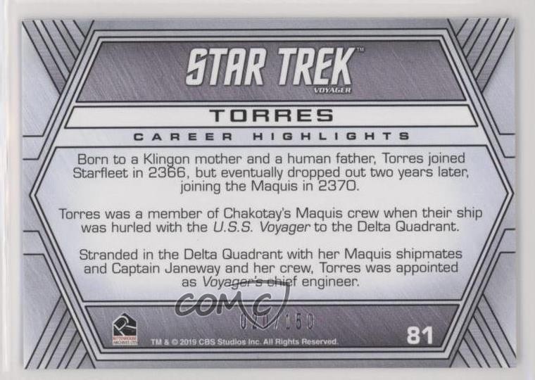 2019 Star Trek InfleXions: Starfleet's Finest White 20/150 Jose Torres ...