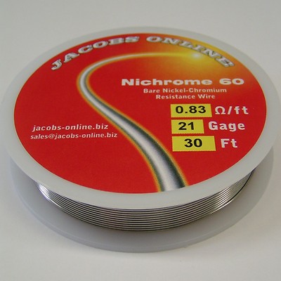 Nichrome 60 resistance wire, 21 AWG (gauge), 30 feet | eBay