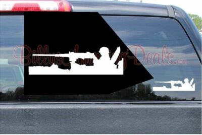 Army Gunner Tank Vinyl Decal USMC Soldier Gun American Military Combat ...