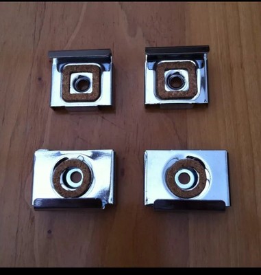 Frameless Mirror Wall Hanging Fixing Kit Chrome Bedroom Mirror Clips ...