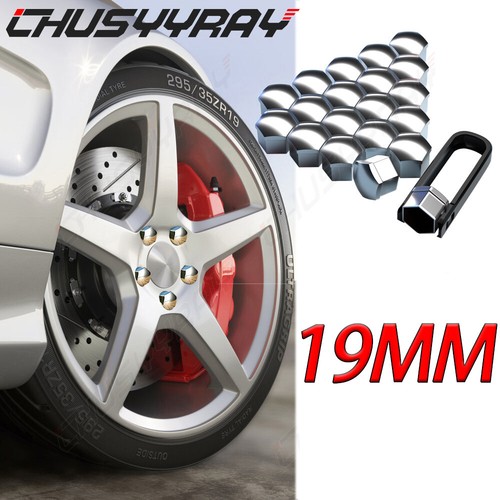 New 19mm silver Wheel Tire Hub Screw Bolt Cover Nut Cap Lug Decoration ...