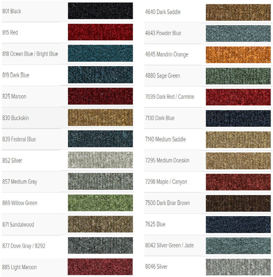 ACC 77-87 CHEVY CAPRICE 4-DOOR MOLDED CARPET RUG - CHOOSE COLOR | eBay