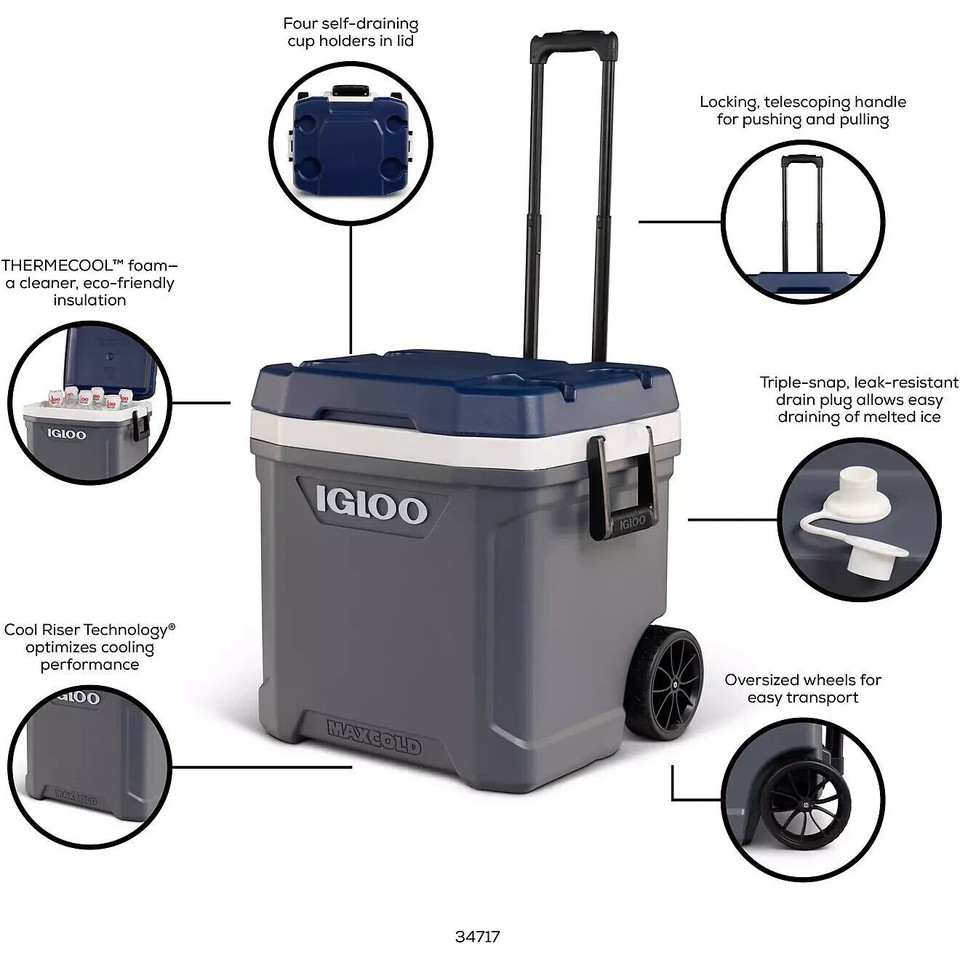 HOT SALE! Igloo Maxcold Ultra Latitude 62 qt Wheeled Cooler - Fast Ship ...