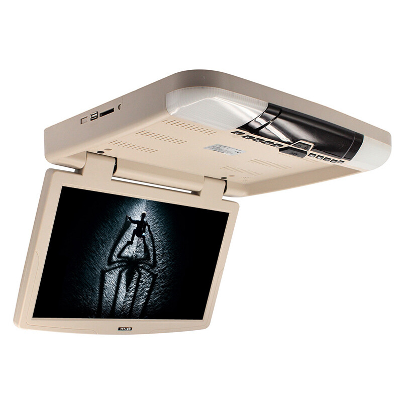 US 15.6'' Car Flip Down LCD Monitor Player Roof Mount Overhead Monitors ...