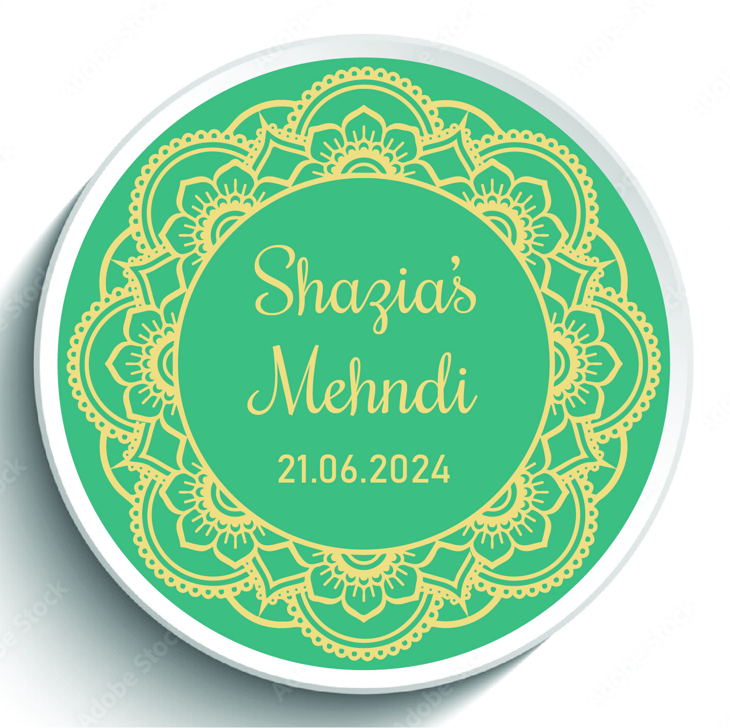 25/50/100 Personalised Wedding MEHNDI DHOLKI HENNA SANGEET Stickers ...