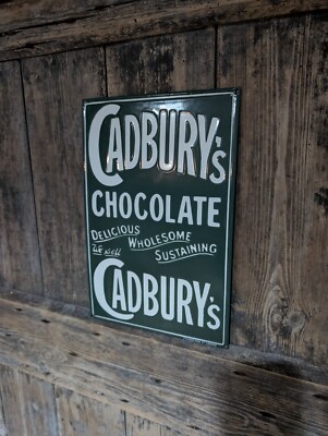 CADBURYS CHOCOLATE ENAMEL SIGN PORCELAIN SIGN CHOCOLATE SIGN OLD SHOP ...
